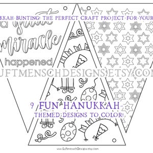 DIY Hanukkah BUNDLE Hanukkah Coloring Bunting and DIY - Etsy