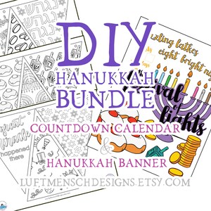 DIY Hanukkah BUNDLE Hanukkah Coloring Bunting and DIY - Etsy