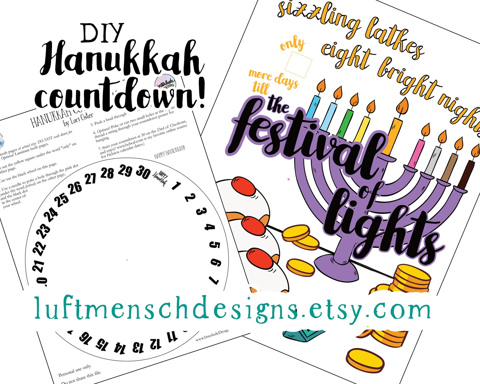 DIY Hanukkah BUNDLE Hanukkah Coloring Bunting and DIY - Etsy