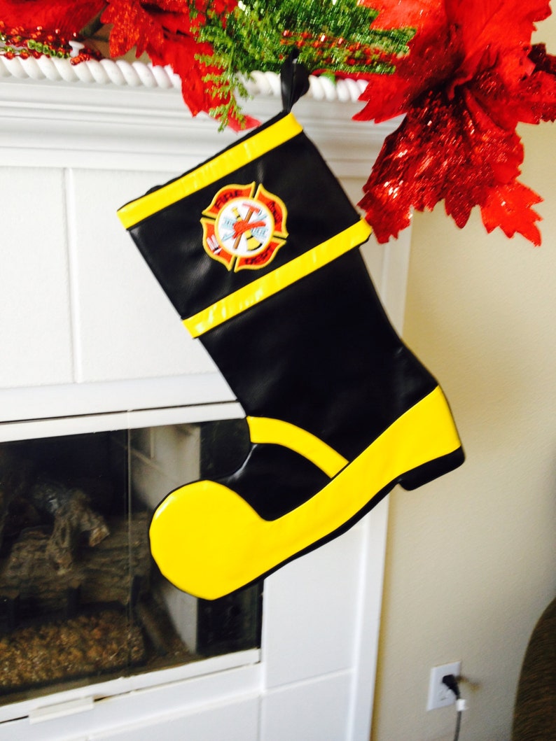 Fireman's Boot Christmas Stocking - Etsy