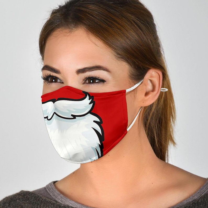 Santa Beard Face Mask Christmas Face Mask Adult/Child Santa | Etsy