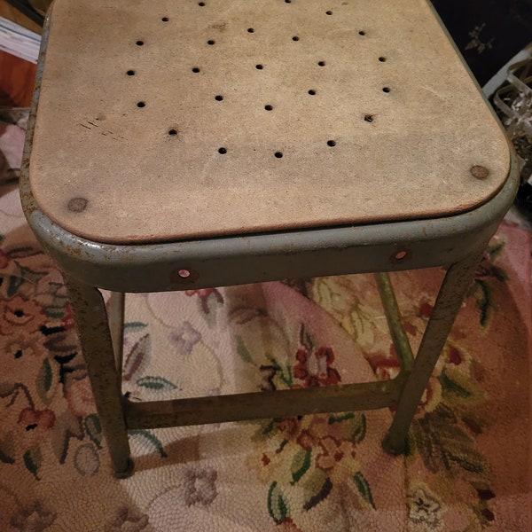 Vintage Metal Stool - Etsy