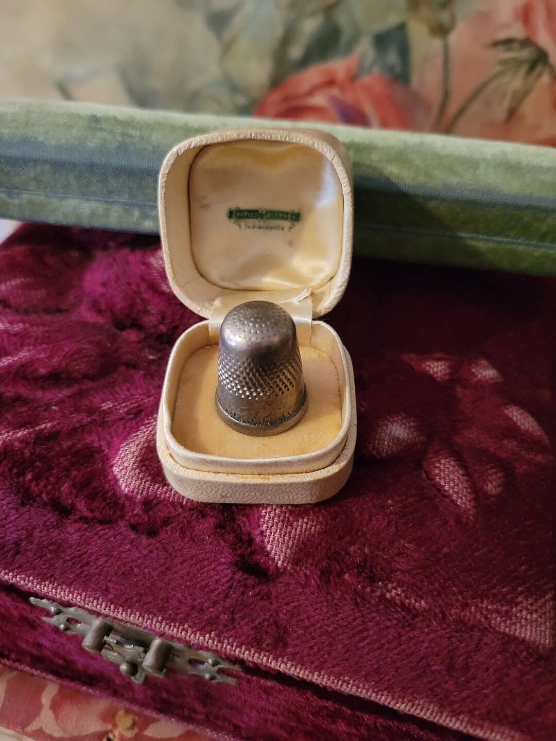 Antique Thimble Holder and Thimble - Etsy