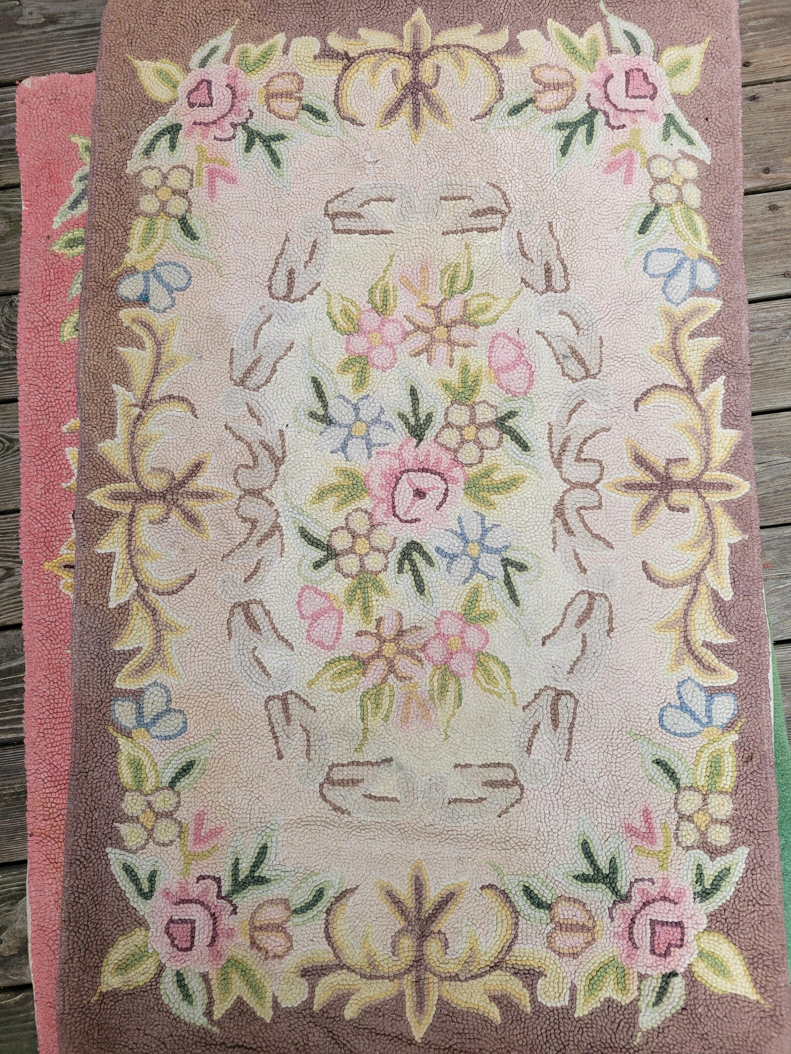 Antique Hooked Rug Farmhouse Shabby Chic Cottage Rug - Etsy