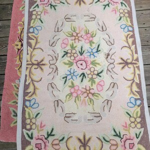 Antique Hooked Rug Farmhouse Shabby Chic Cottage Rug - Etsy