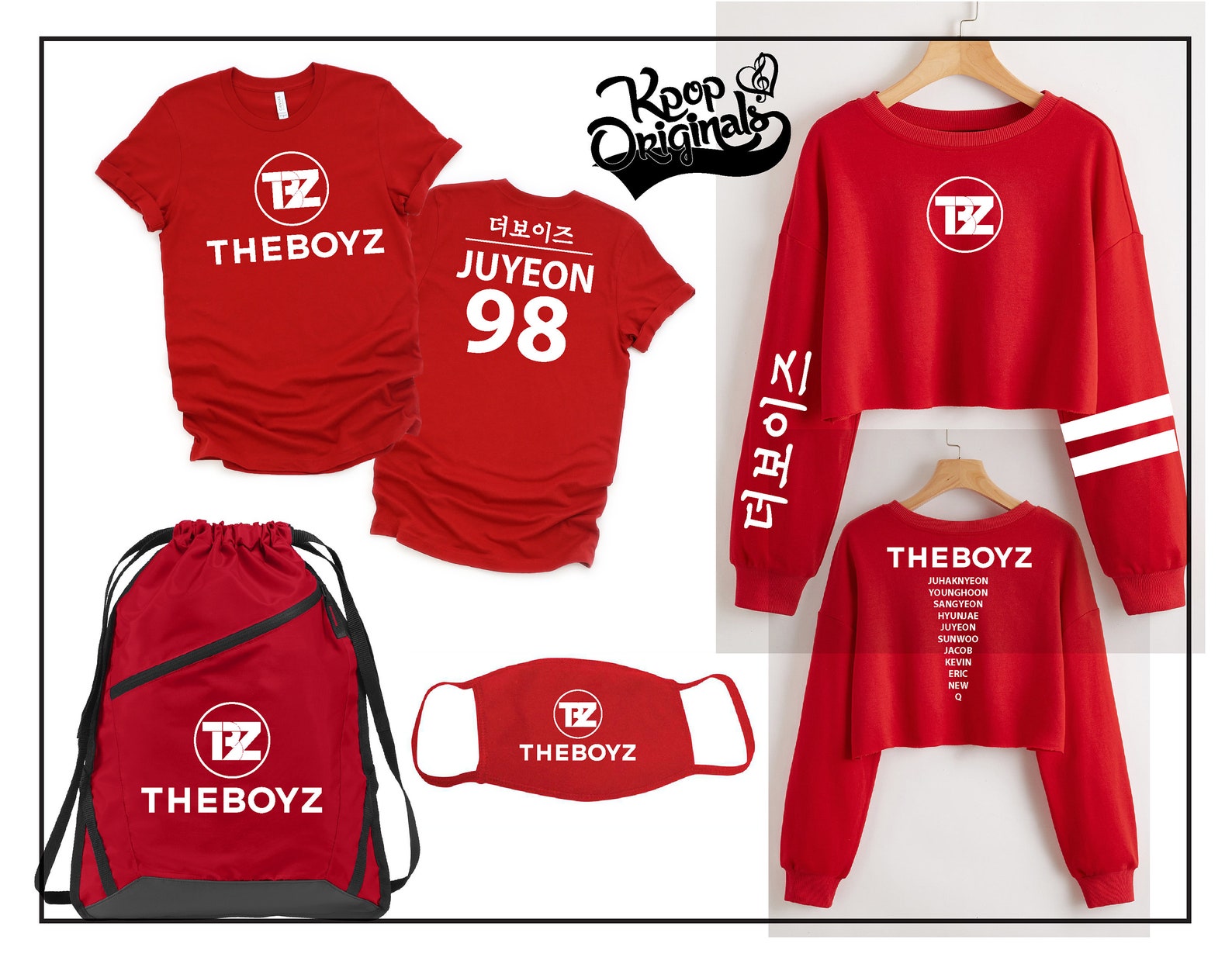 THE BOYZ assortment of new merchandise crop sweatshirt tee | Etsy