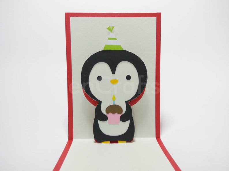 Penguin Pop up Card - Etsy