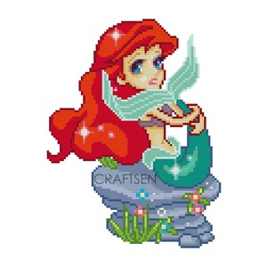 Little Mermaid Princess Ariel 5 Cross Stitch Patterns - Etsy