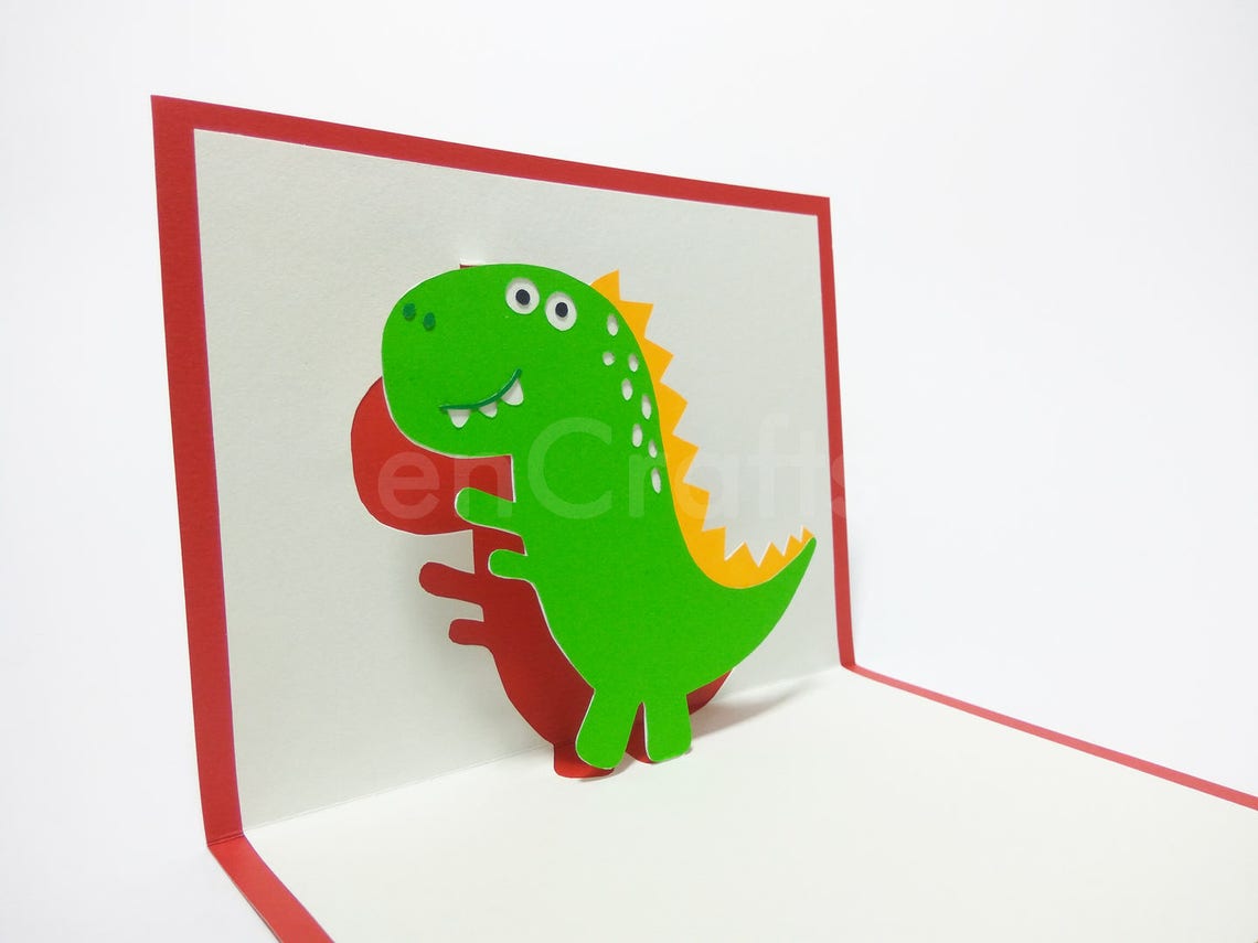 Dinosaur Pop up Card - Etsy