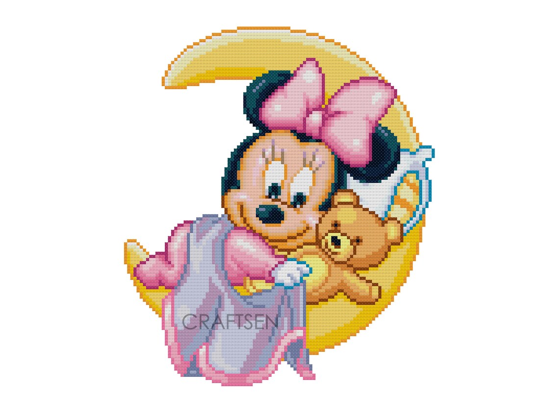 Minnie Mouse 5 Cross Stitch Patterns - Etsy UK