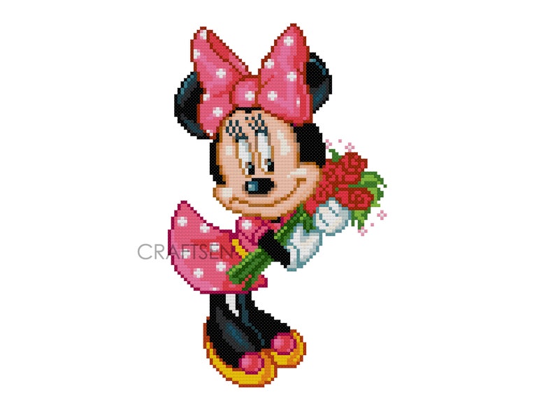 Minnie Mouse 5 Cross Stitch Patterns - Etsy UK