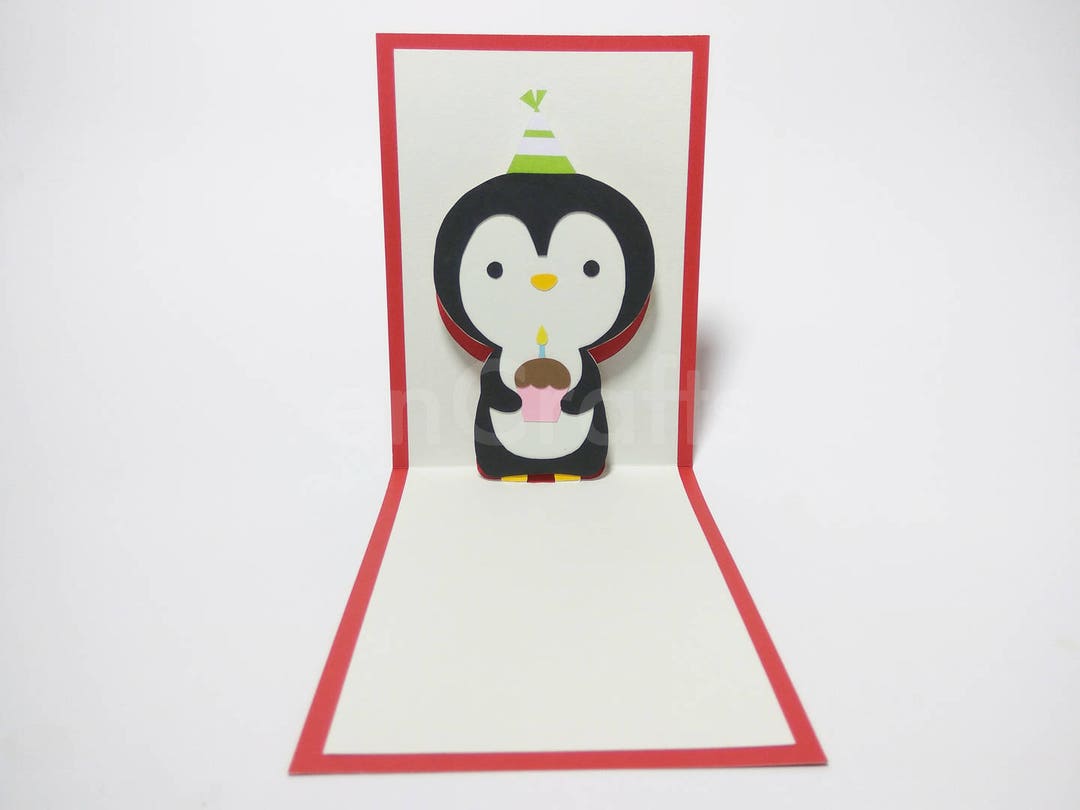 Penguin Pop up Card - Etsy