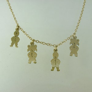 Children 14K Solid Gold Necklace,children Pendant,children Gold Chain ...