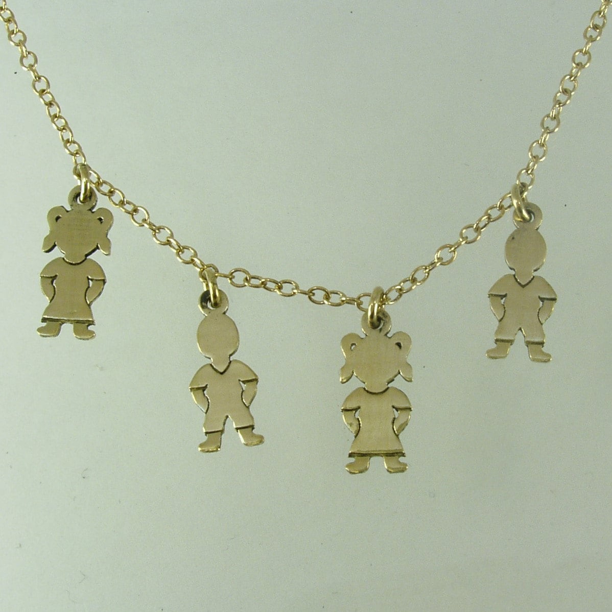 Children 14K Solid Gold Necklace,children Pendant,children Gold Chain ...
