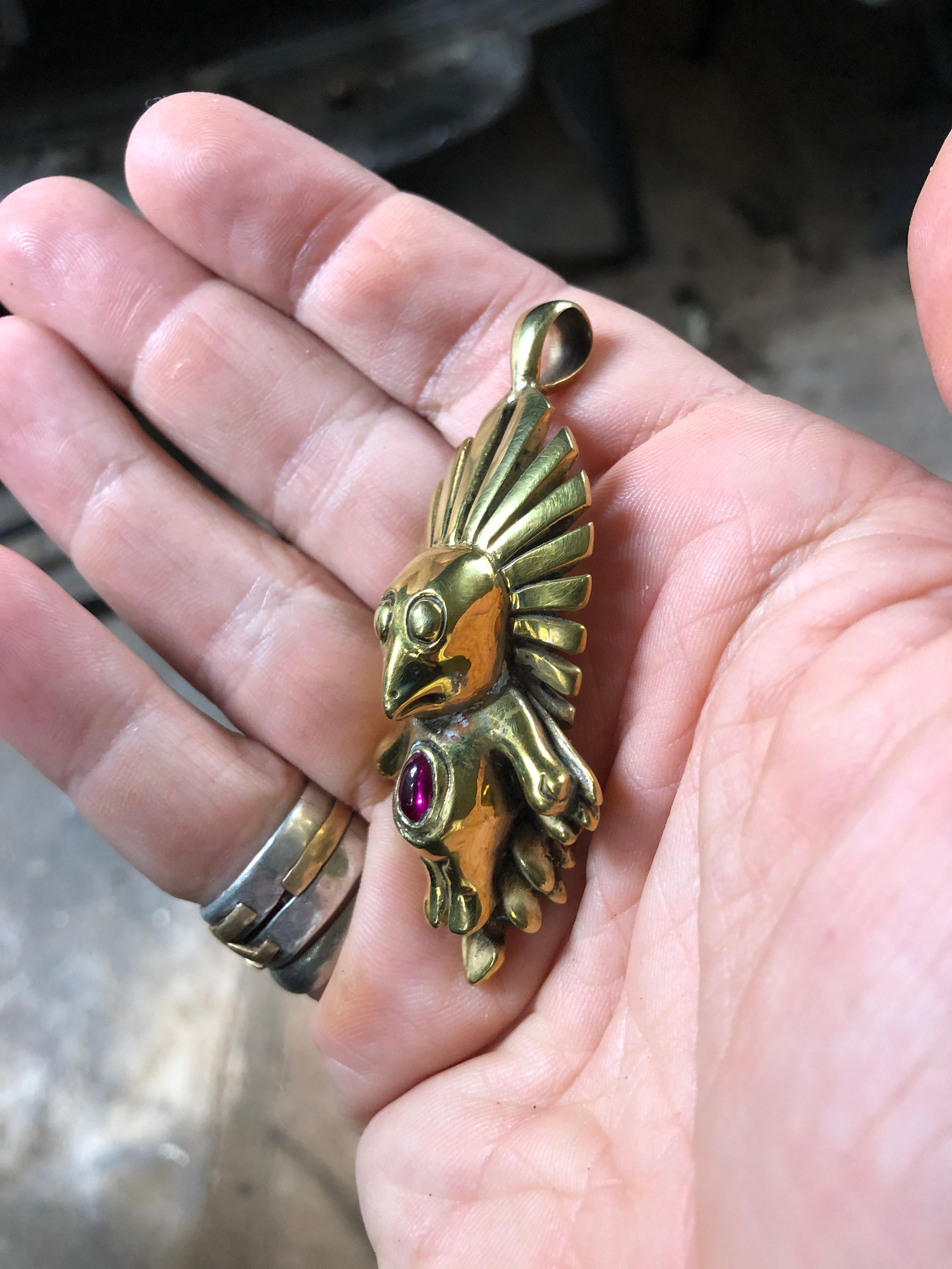 Quetzalmini Red Agate : Quetzalcoatl Pendant Art Object Jewelry ...