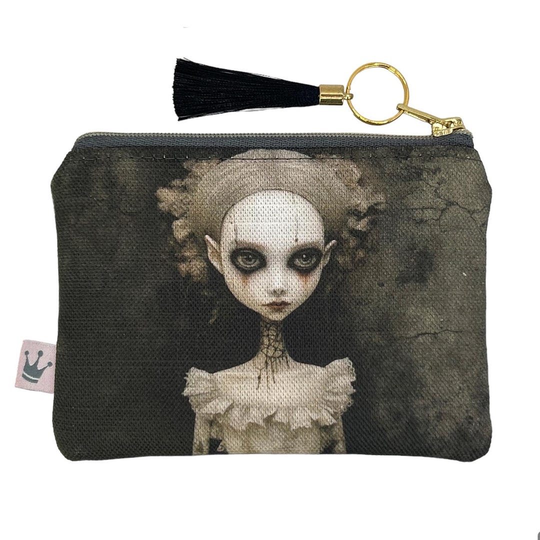 Mini Zipper Pouch «creepy Doll», Cosmetic Pouch, Coin Purse, Makeup Bag ...
