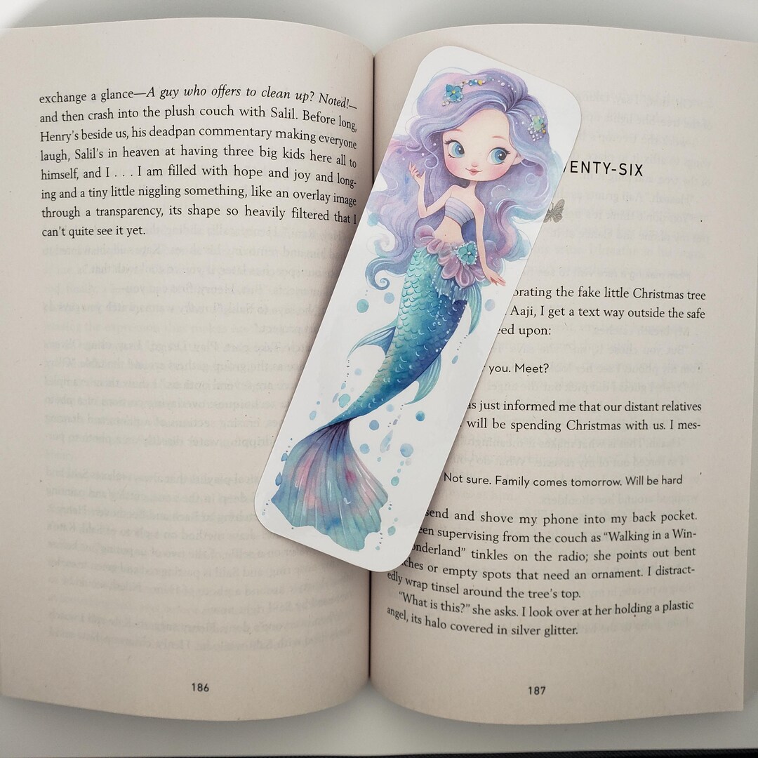 Cute Mermaid Laminated Bookmark, Book Lover Gift - Etsy
