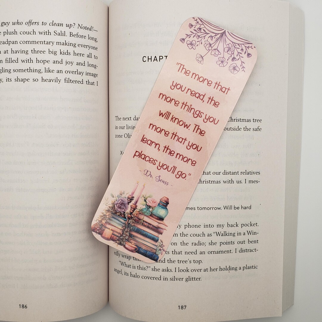 The More You Read Quote by Dr. Seuss Bookmark Laminated Book Mark for ...