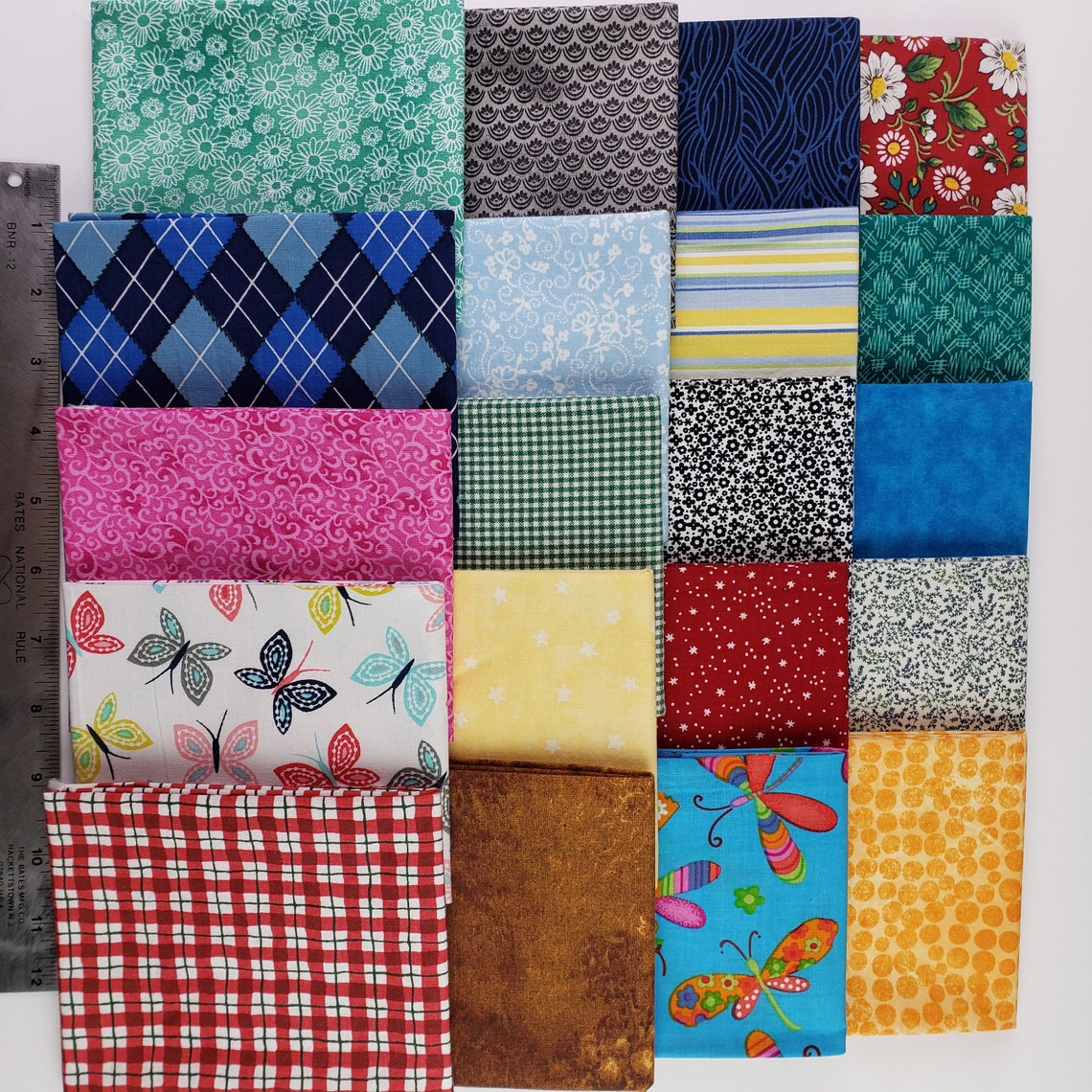 Lot Of 20 Fat Quarters 100 Cotton Fabric Quilting Sewing Etsy