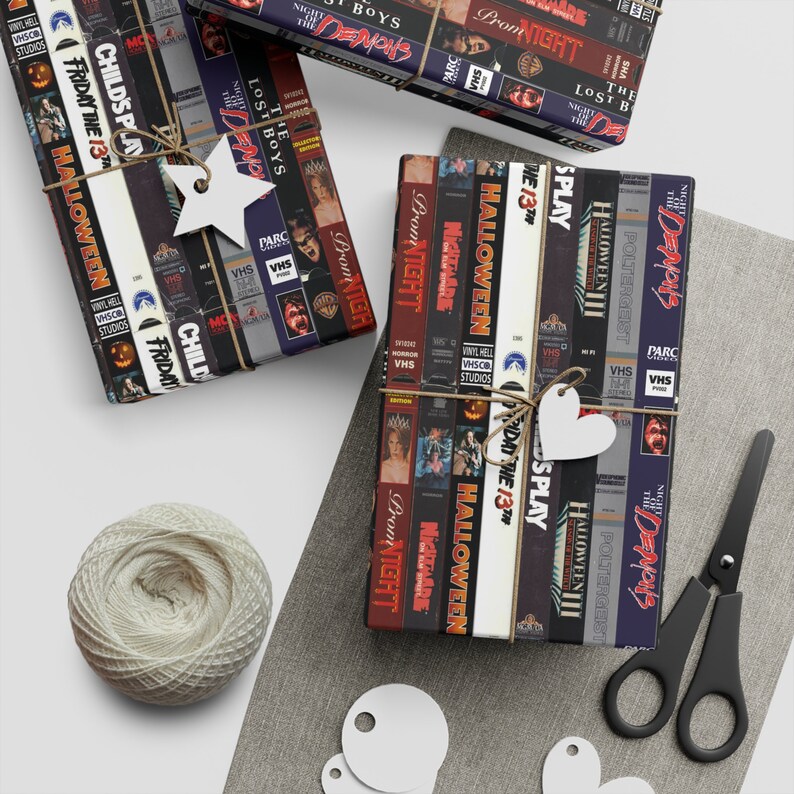 Wrapping Paper 80's VHS Horror Movie Wrapping Paper Classic Horror Film ...