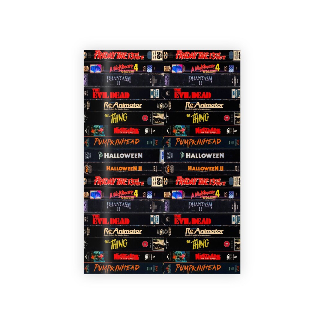 Wrapping Paper 80's VHS Horror Movie Birthday Wrapping Paper Classic ...