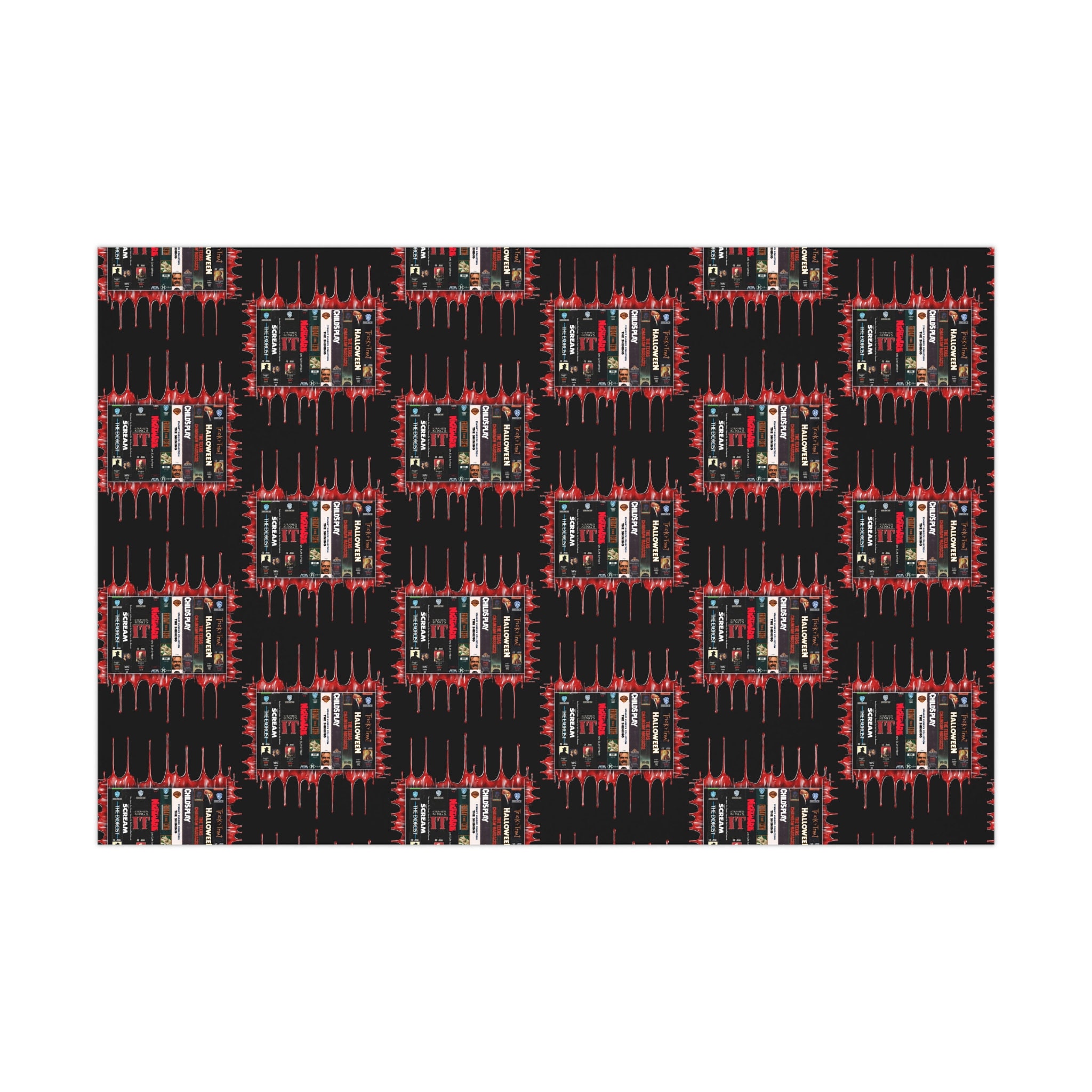 Wrapping Paper 80's VHS Horror Movie Wrapping Paper Classic Horror Film ...