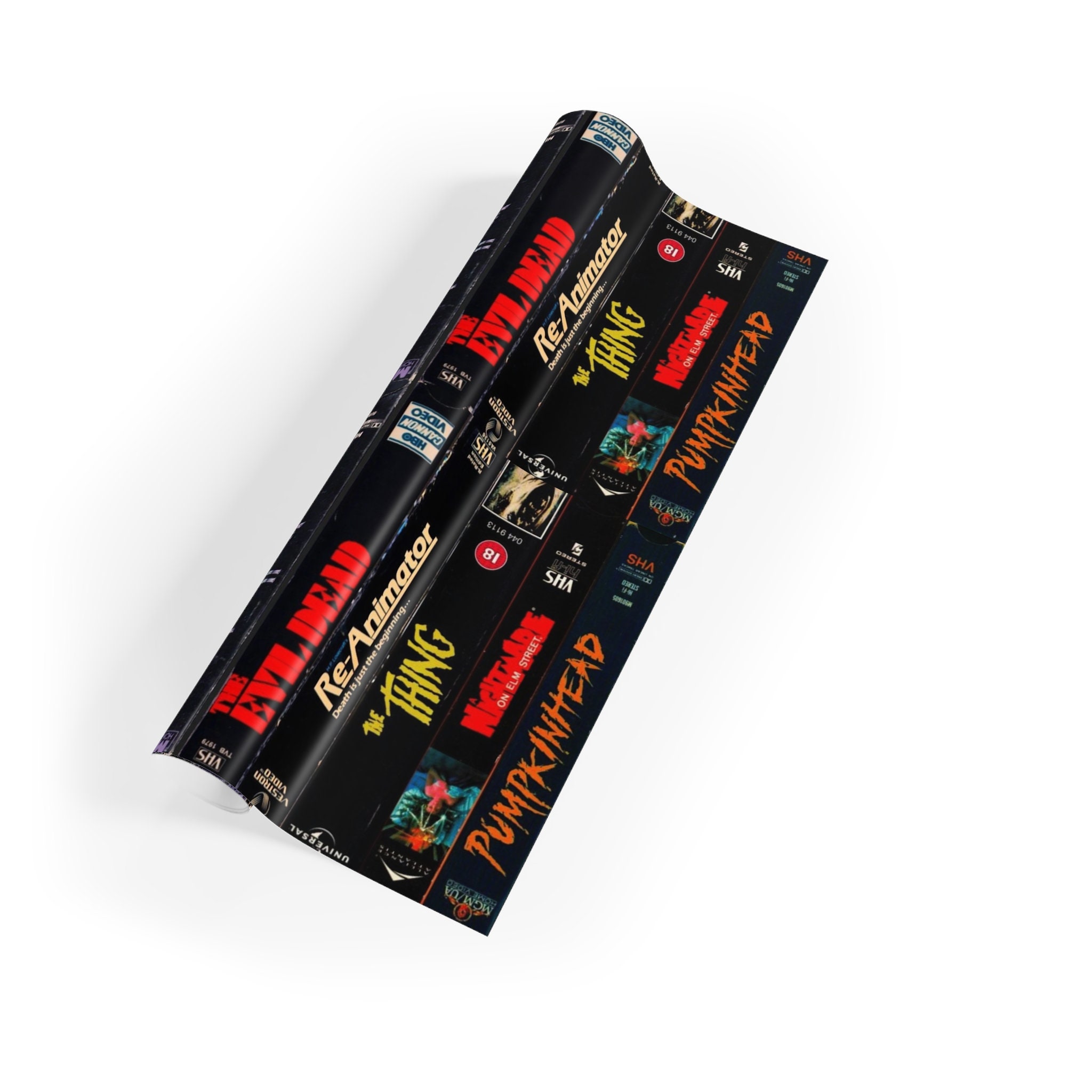 Wrapping Paper 80's VHS Horror Movie Birthday Wrapping Paper Classic ...