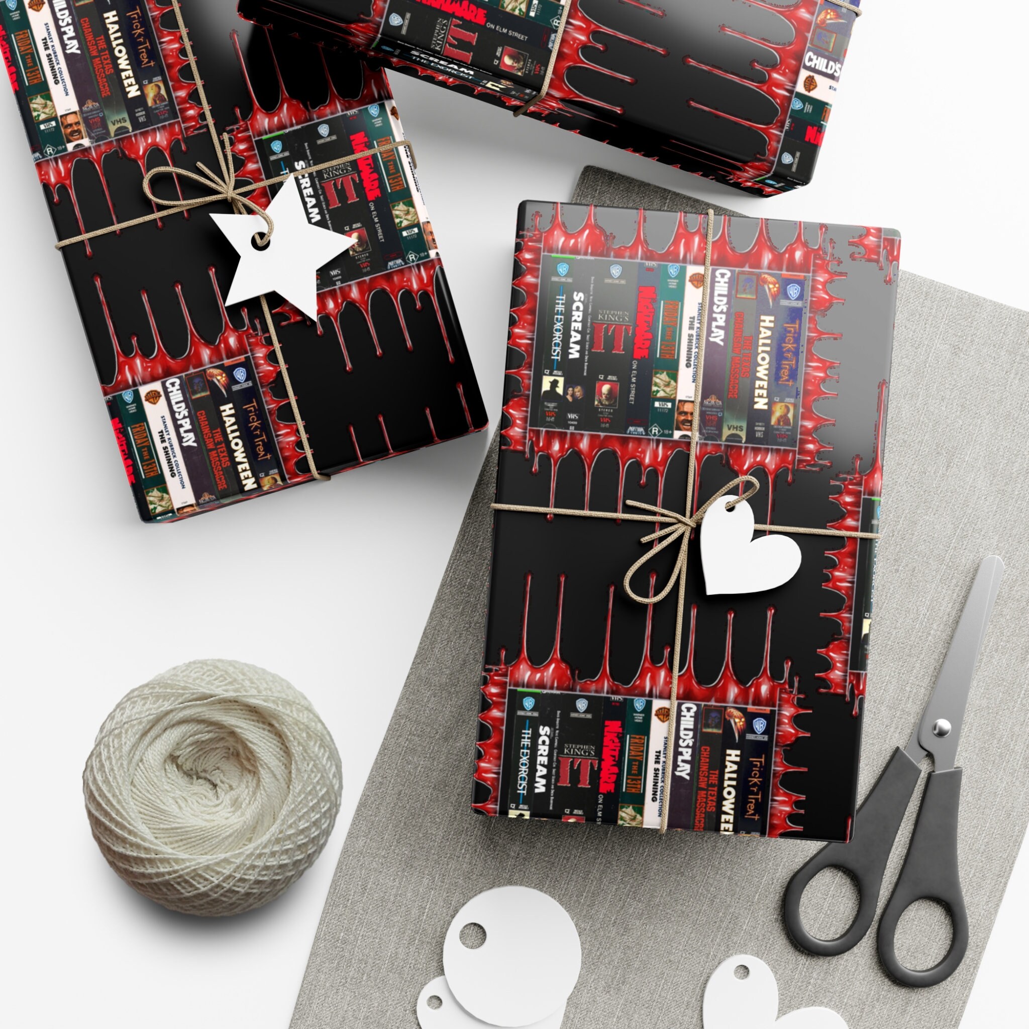 Wrapping Paper 80's VHS Horror Movie Wrapping Paper Classic Horror Film ...