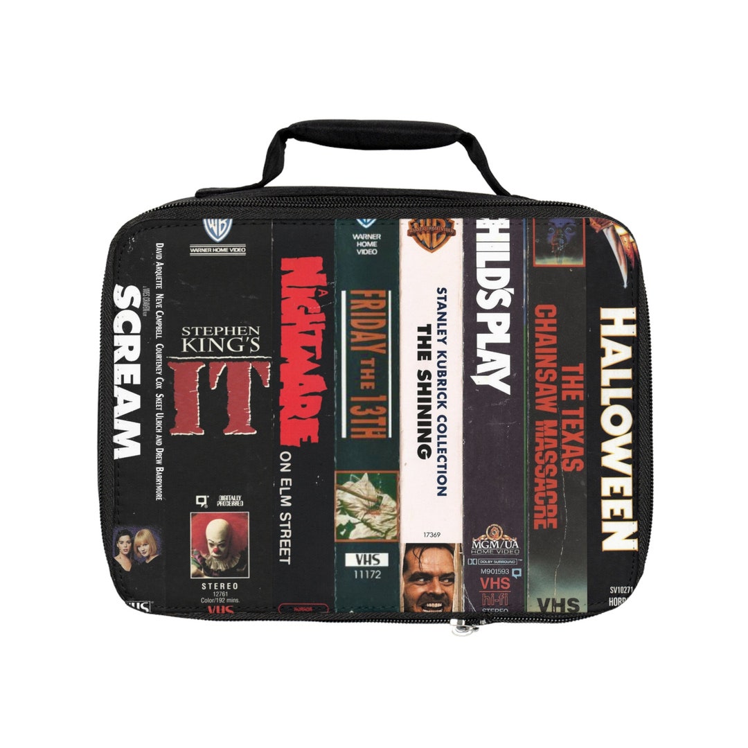 Lunch Bag Insulated Zip-up 80's Horror VHS Movies Print Old School ...
