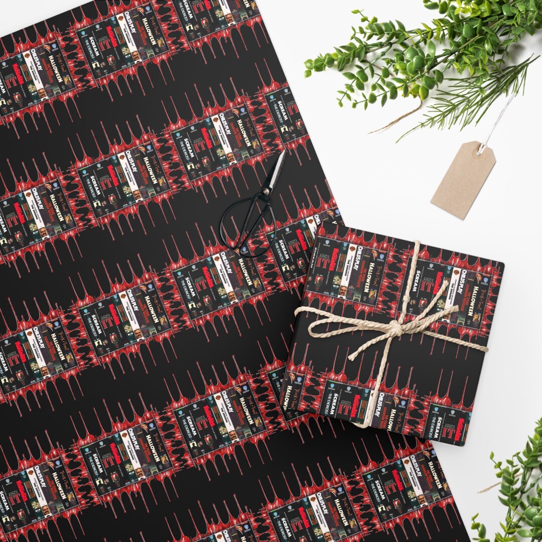 Wrapping Paper 80's VHS Horror Movie Wrapping Paper Classic Horror Film ...