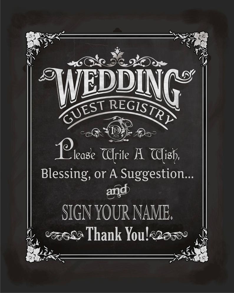Chalkboard Wedding Registry Signs | Etsy