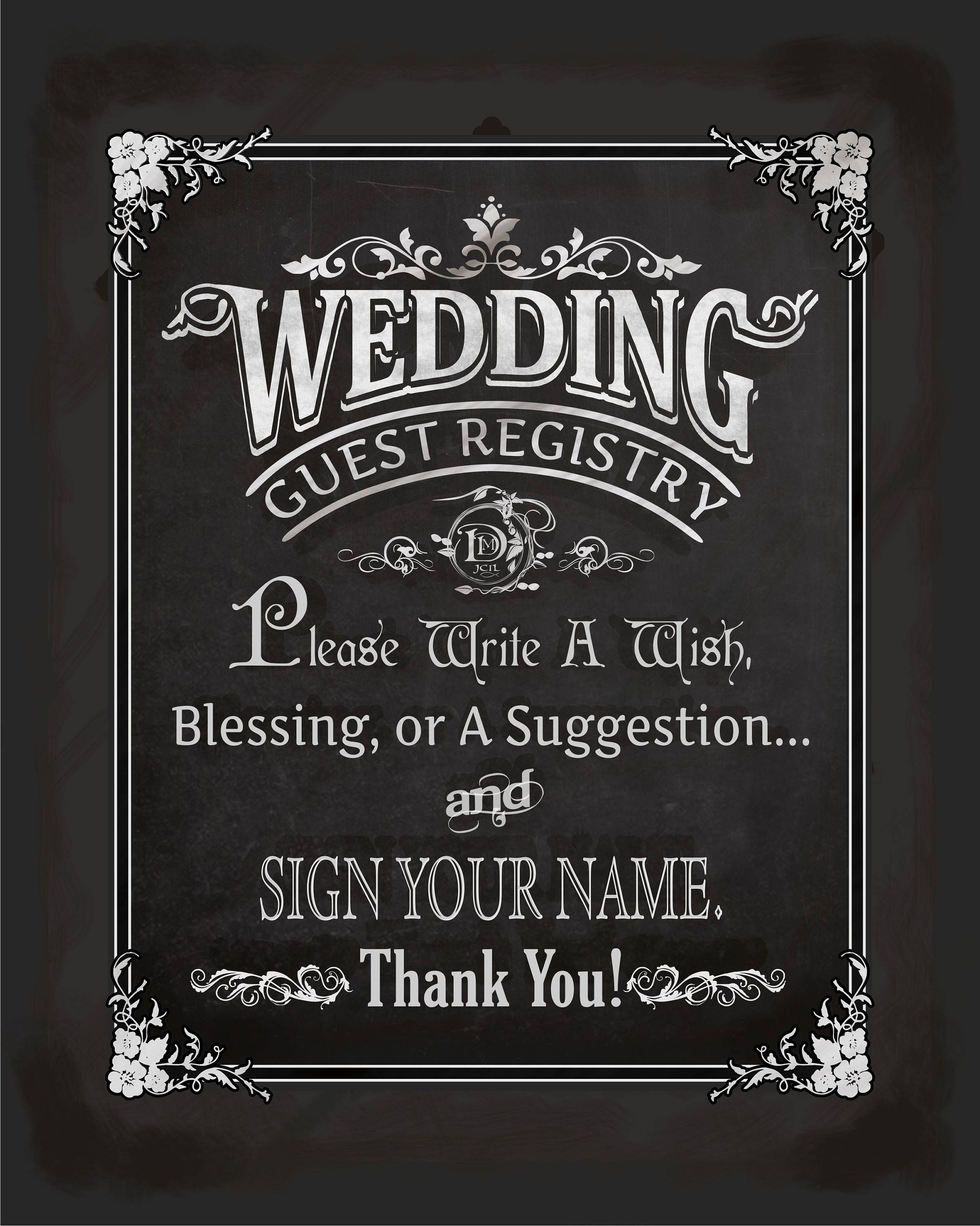 Chalkboard Wedding Registry Signs - Etsy