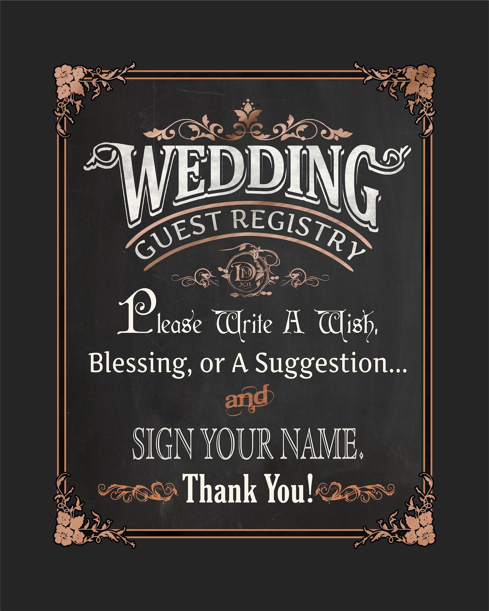 Chalkboard Wedding Registry Signs - Etsy