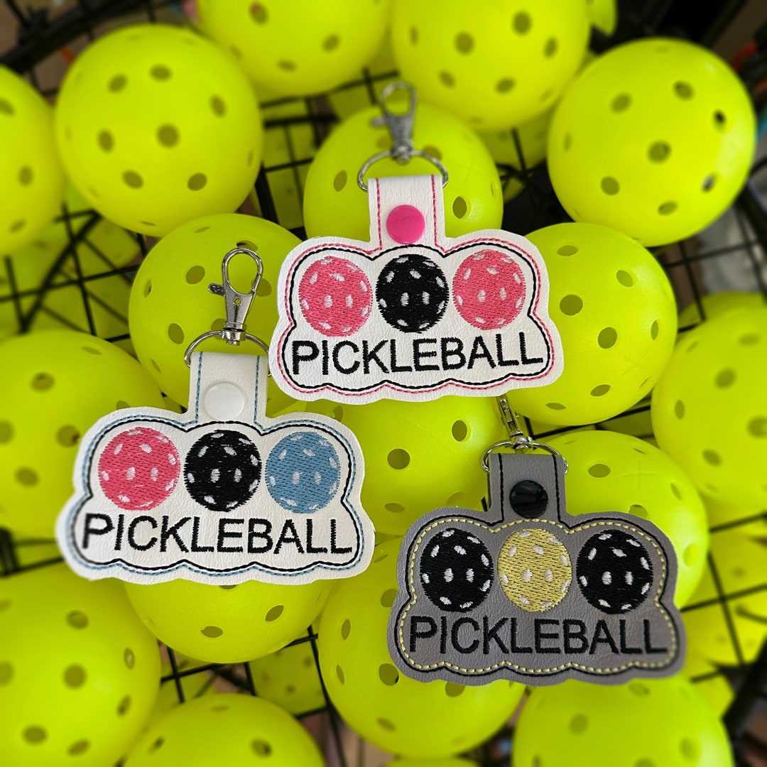 Pickleball Key Fob | Pickleball Key Chain | Bag Tag | Embroidered ...