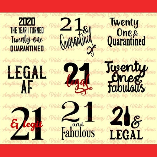 21 Years Svg 21st Birthday Svg Legal Drinking Age Birthday - Etsy