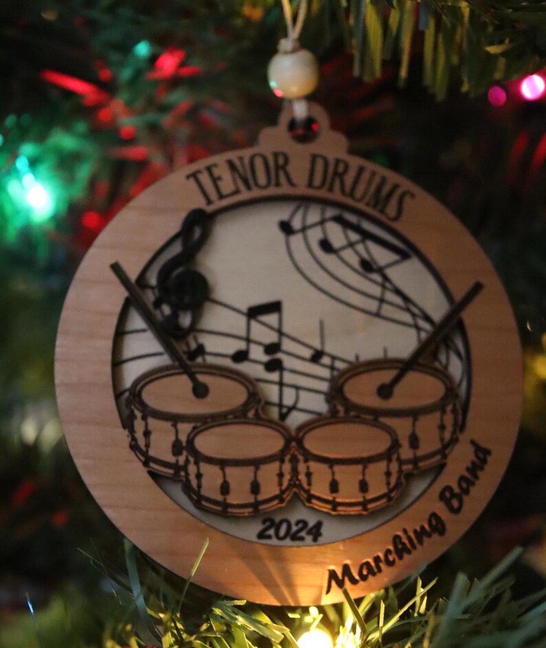 Tenor Drums Marching Band Ornament SVG Laser File, Drumline Cut File ...
