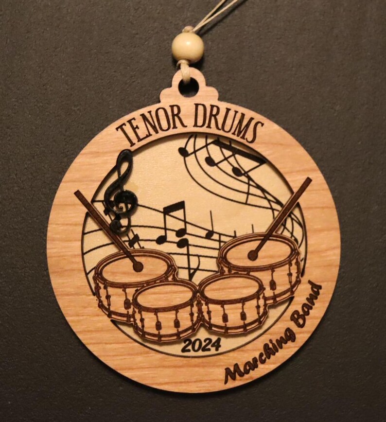 Tenor Drums Marching Band Ornament SVG Laser File, Drumline Cut File ...