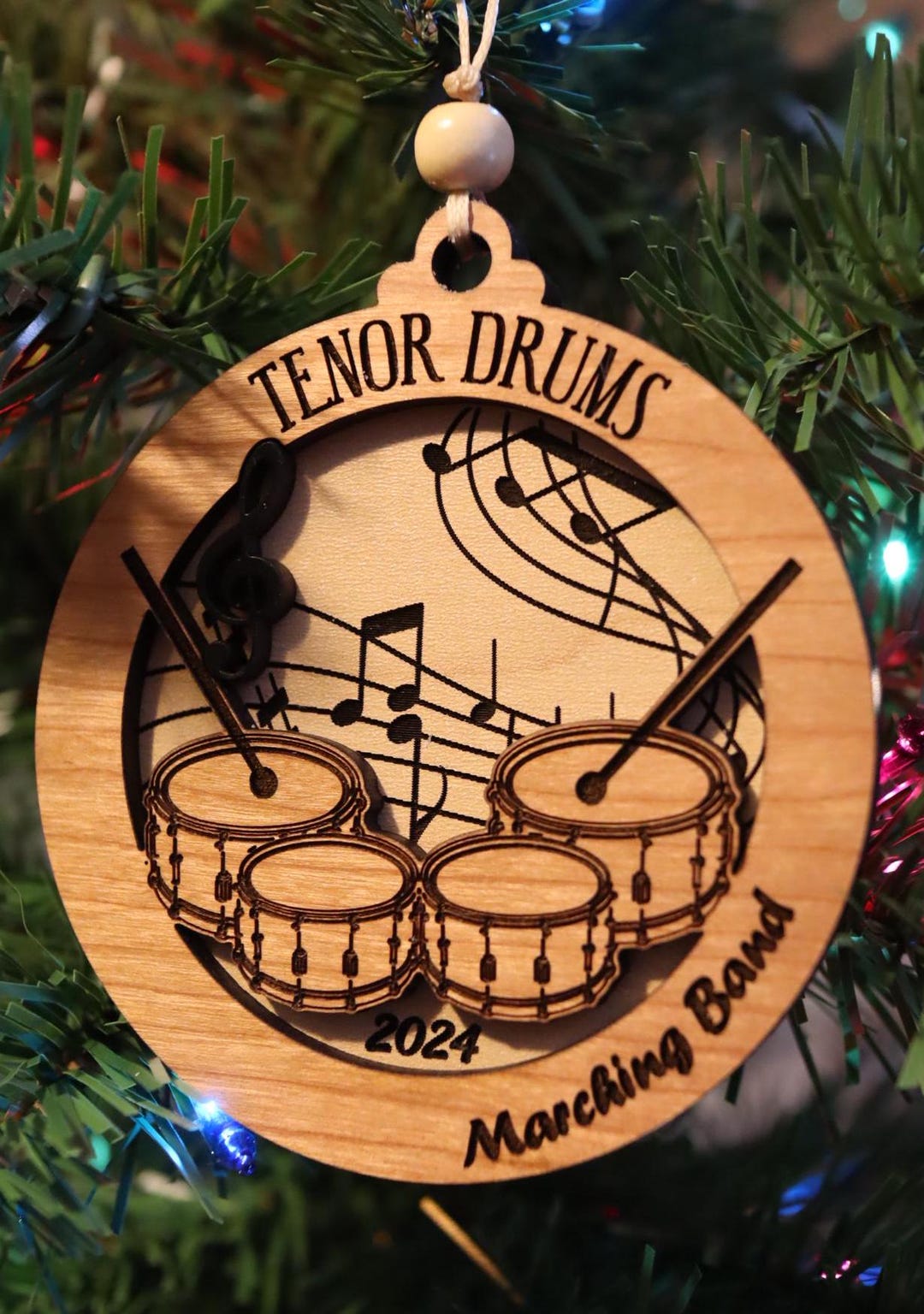 Tenor Drums Marching Band Ornament SVG Laser File, Drumline Cut File ...