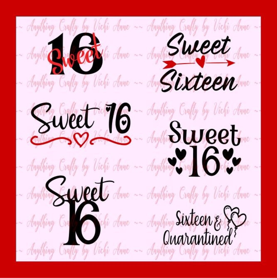 Sweet Sixteen Digital SVG Pack - Etsy