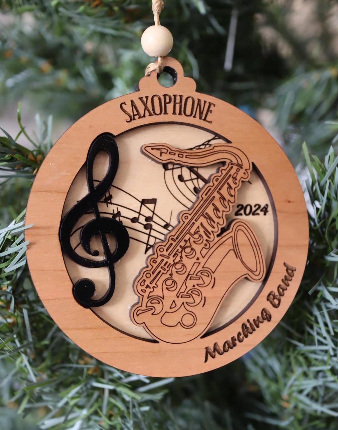 Saxophone Marching Band Ornament SVG Laser File, Music Instrument Cut ...