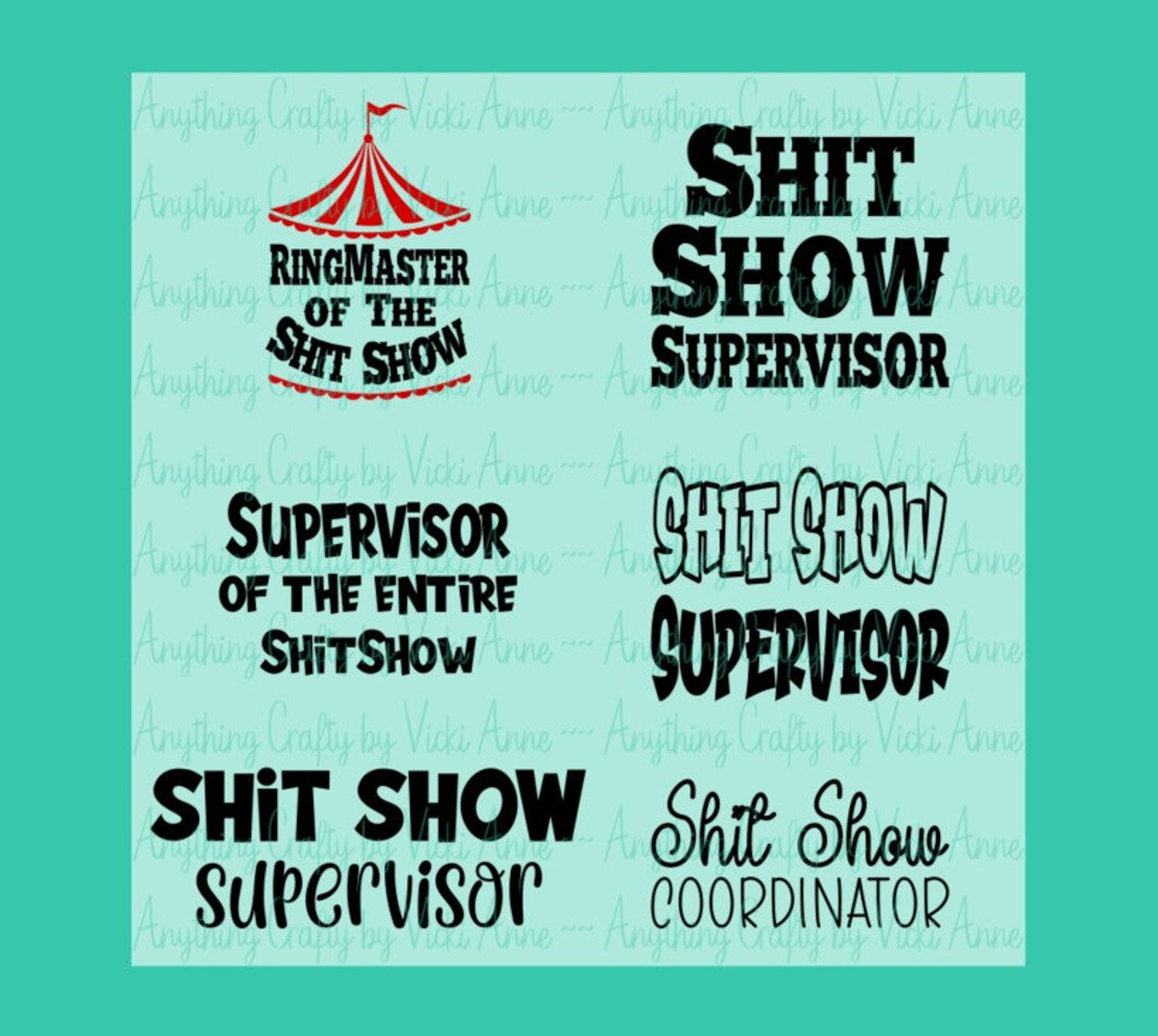 Shit Show SVG Bundle SVG PNG Shit Show Coordinator Shit | Etsy