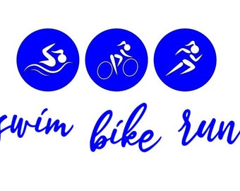 Swim Bike Run Triathlon Digital File SVG PNG DXF for Cricut - Etsy