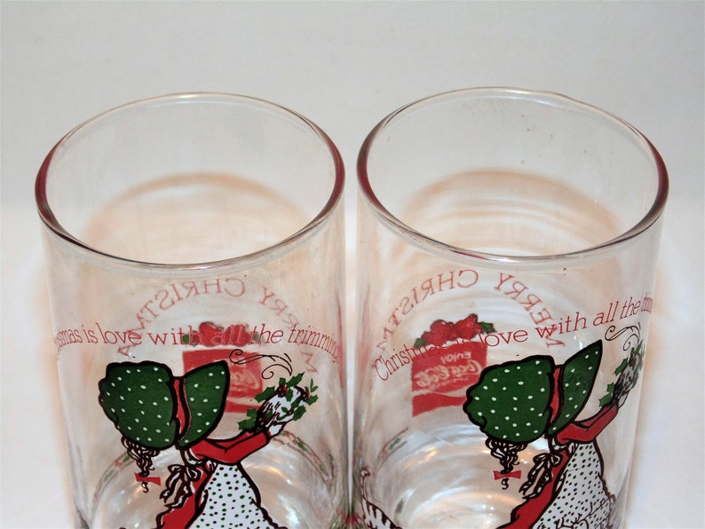 Holly Hobbie Christmas Glasses Set Of 2 Vintage Holiday Etsy