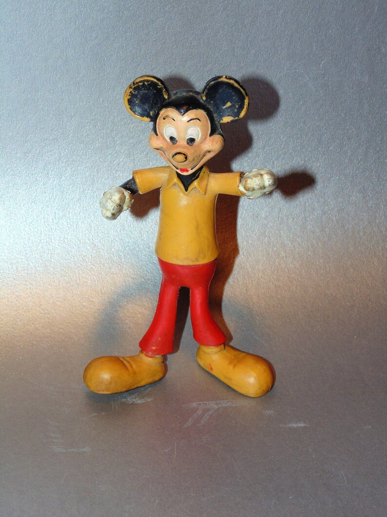 CLEARANCE Rubber Mickey Mouse Bendable Toy Walt Disney | Etsy