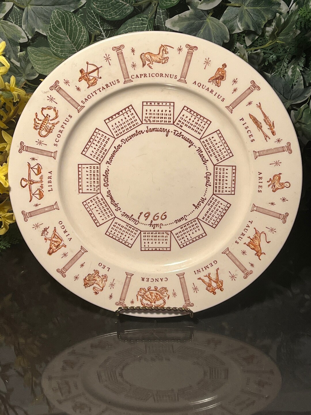 1966 Zodiac Calendar Plate, Birthday Plate, Home Decor Collectible - Etsy