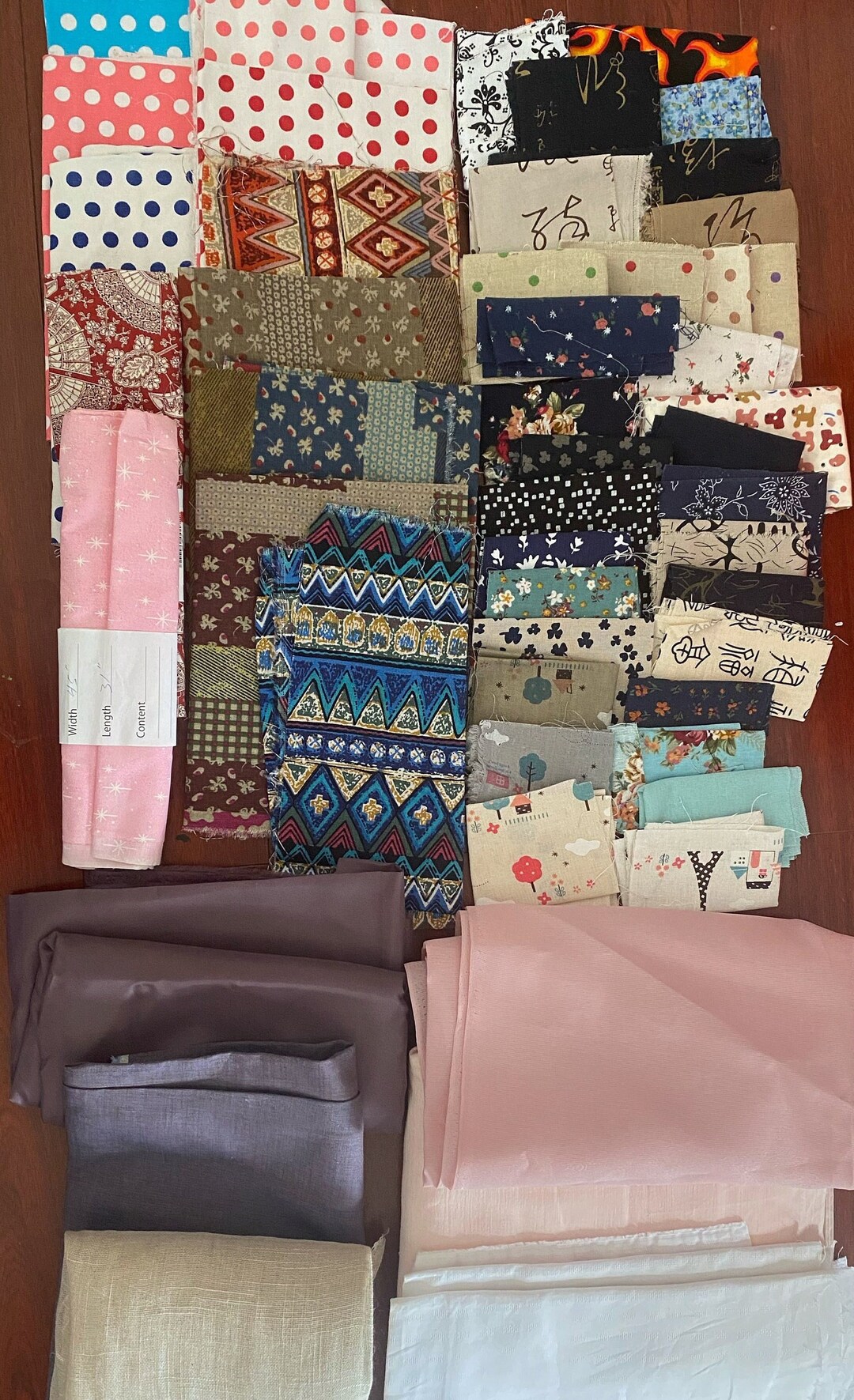 5lb Mixed Fabric Bundle: Various Sizes of Cloth, Patterned and Plain ...