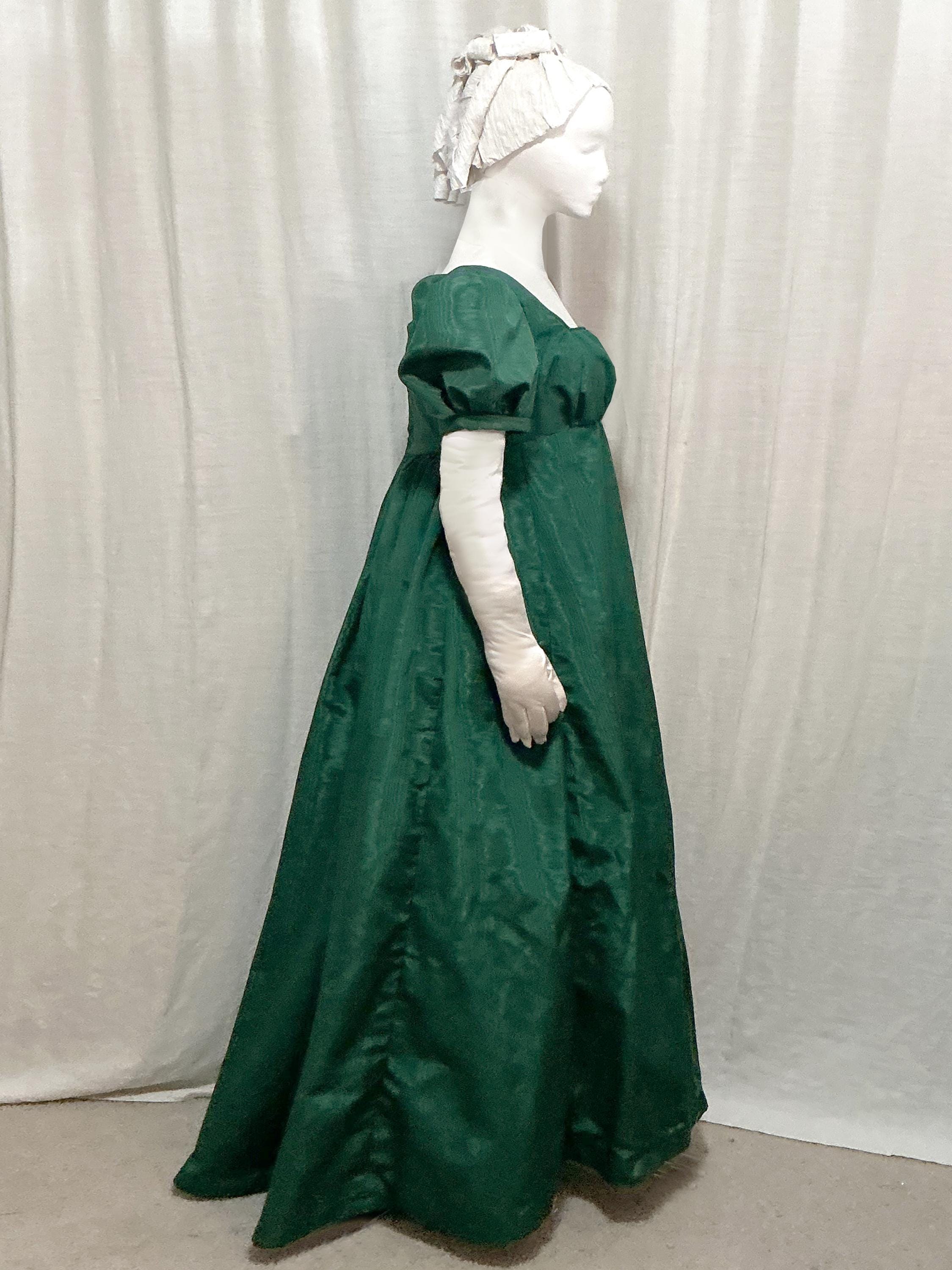 Regency Ball Gown – 1808 Green Moire Gown – Bust 37- #25-59 - Etsy