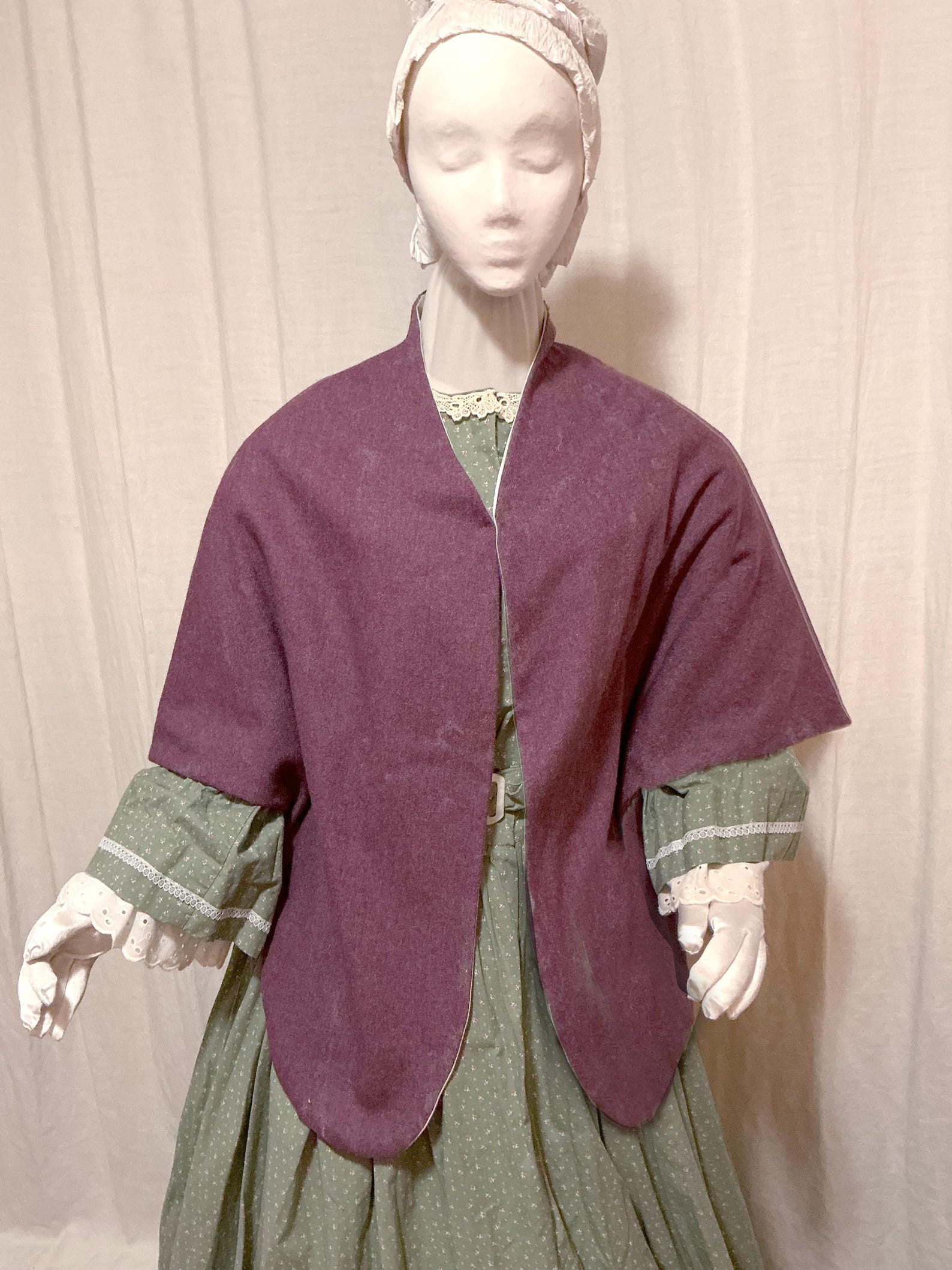 Mauve Wool Mantle – Victorian/civil War Era- #26-03 - Etsy