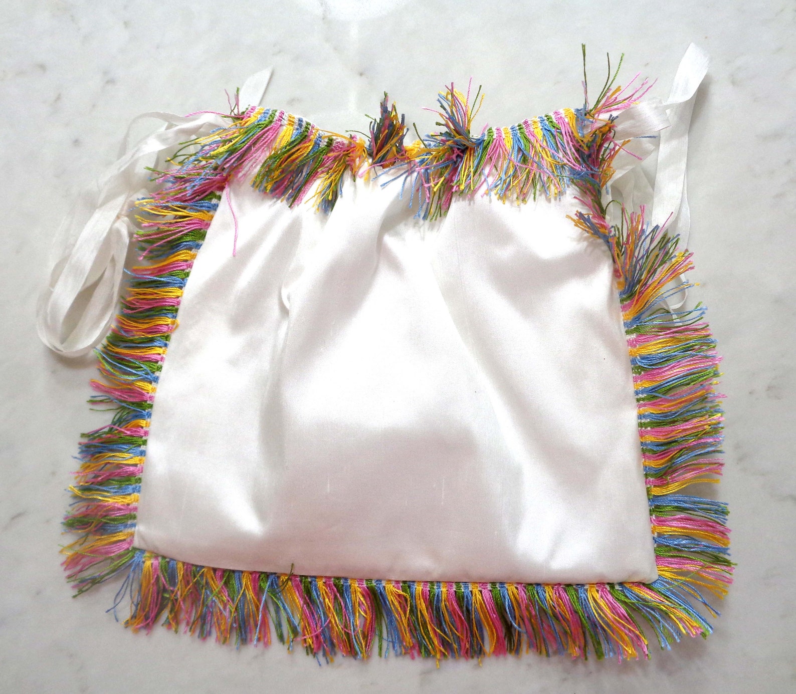 18th Century Embroidered Silk Drawstring Bag - Rose Garden - Museum ...