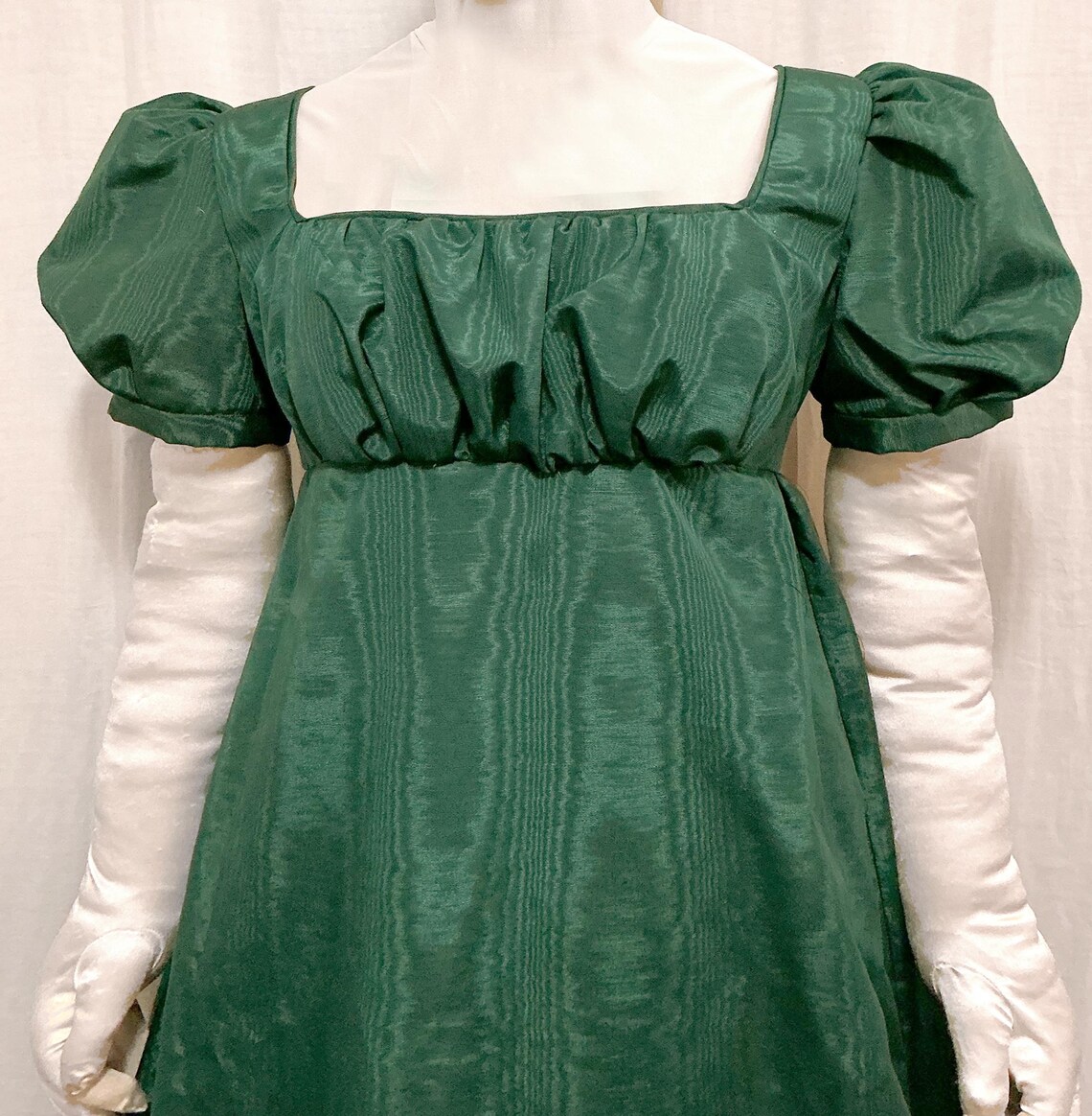 Regency Ball Gown – 1808 Green Moire Gown – Bust 37- #25-59 - Etsy